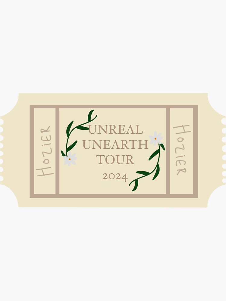 "Hozier Unreal Unearth Tour Ticket Sticker" Sticker for Sale by possiblylils | Redbubble