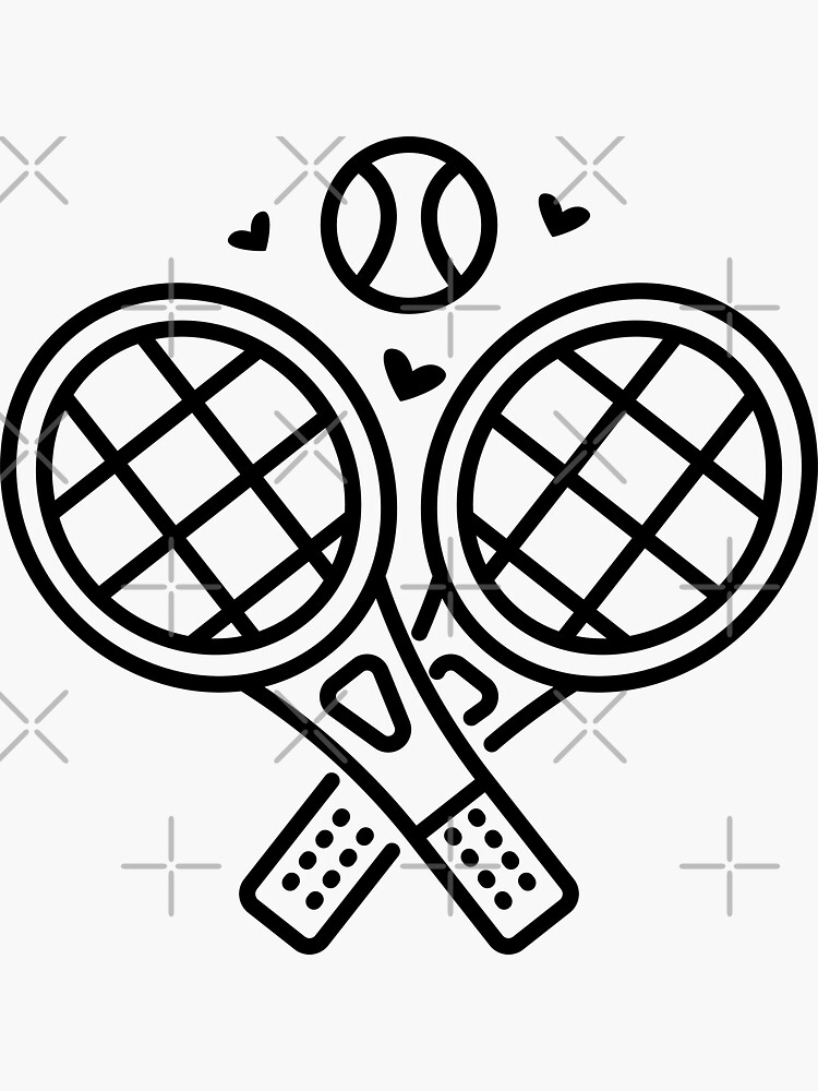 "Two tennis rackets and ball" Sticker for Sale by OM-lova | Redbubble