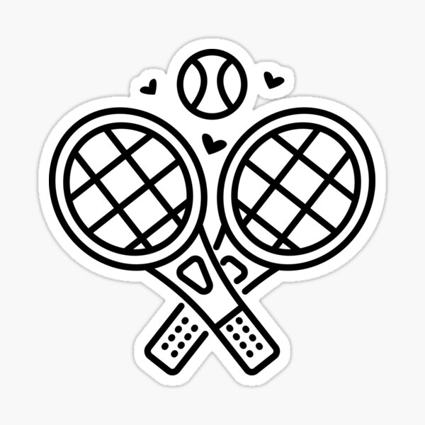 "Two tennis rackets and ball" Sticker for Sale by OM-lova | Redbubble
