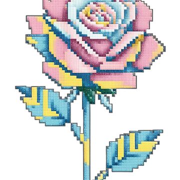 "8-Bit Pink Rose" Sticker for Sale by Planthem | Redbubble