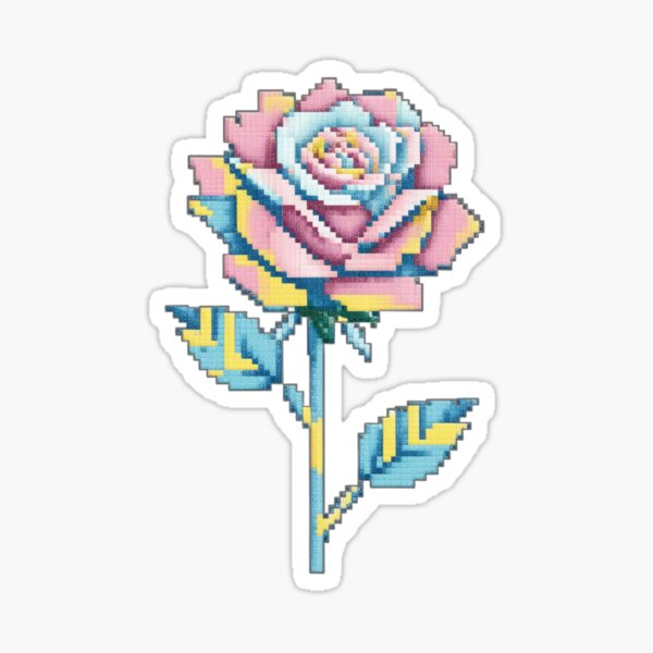 "8-Bit Pink Rose" Sticker for Sale by Planthem | Redbubble