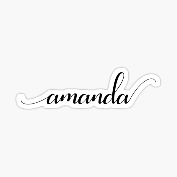 Amanda Custom Name On Delicate Black Cursive Font Sticker For Sale