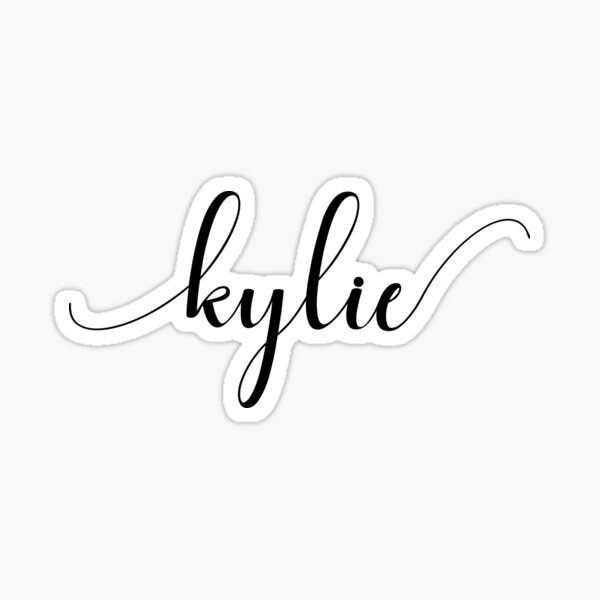 "Kylie - Custom name on delicate black cursive font" Sticker for Sale ...