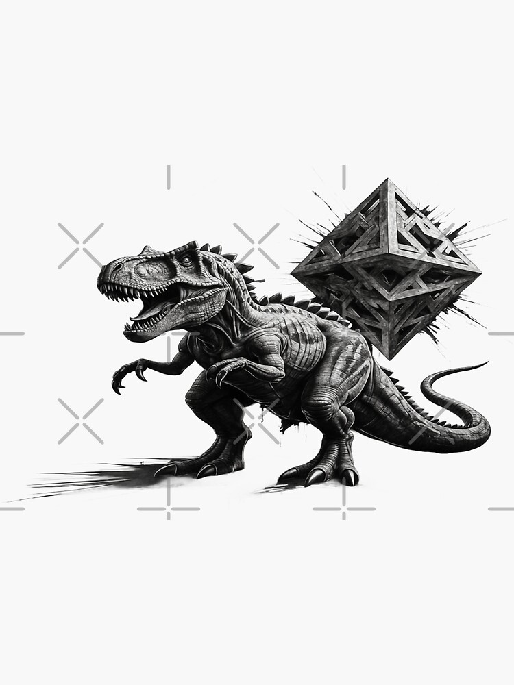 "Prehistoric times meet the future: The dimensional T-Rex" Sticker by ...