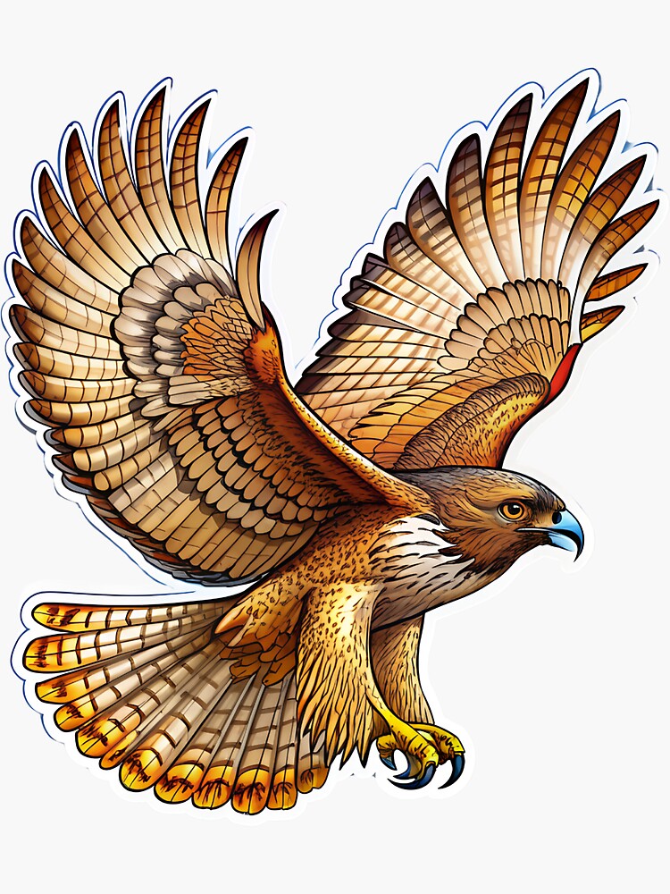 "A majestic hawk soaring high in the sky" Sticker for Sale by pandk25 ...