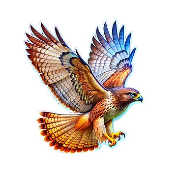 "A majestic hawk soaring high in the sky" Sticker for Sale by pandk25 ...
