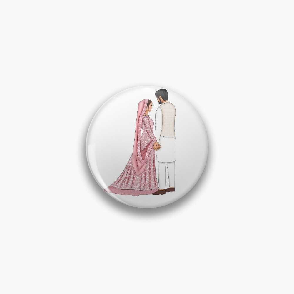 "Wedding Reception Walima Nikkah Couple Illustration Pakistani Muslim ...