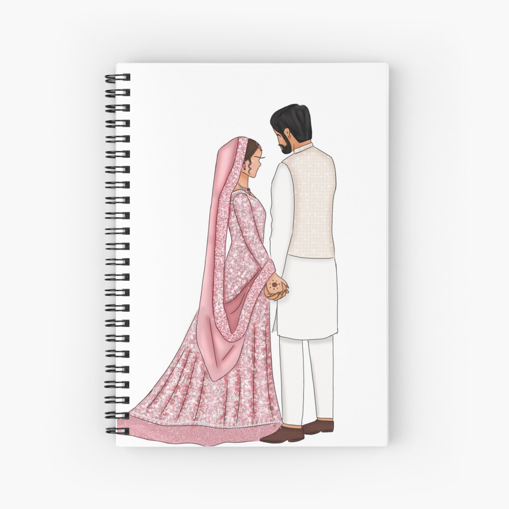 "Wedding Reception Walima Nikkah Couple Illustration Pakistani Muslim ...