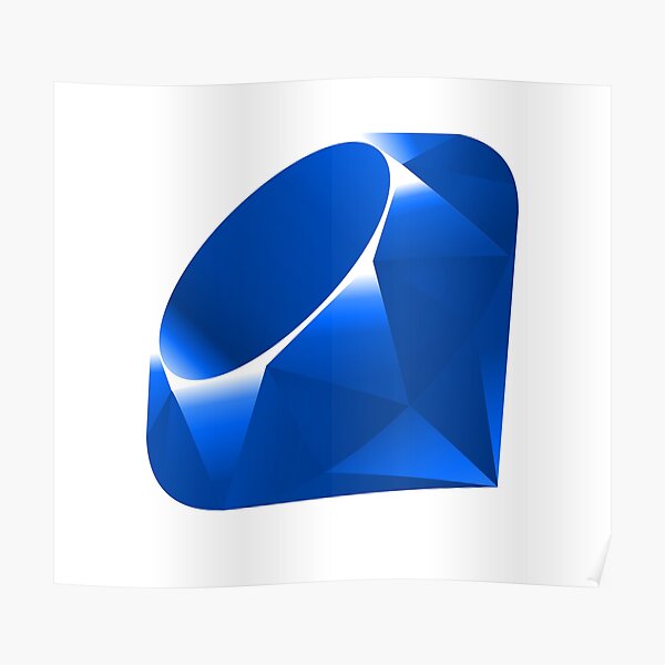 Póster «Logotipo de Ruby Blue Lenguaje de programación Sudadera con ...