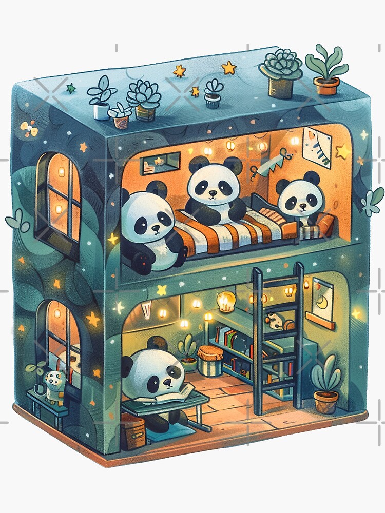 "Panda Room Cubicle: Isometric Delight in Tiny Adorable Room | Pocket ...