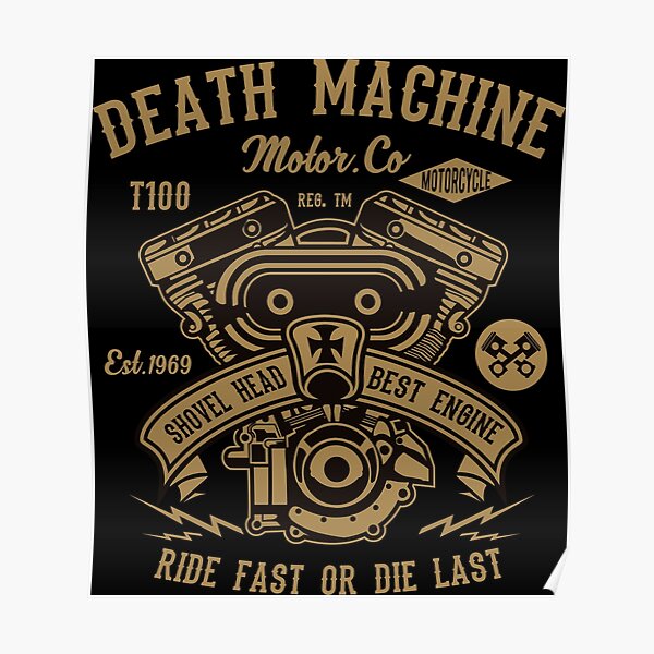 "COOL MOTORCYCLE ENGINE" Poster for Sale by Super3 | Redbubble