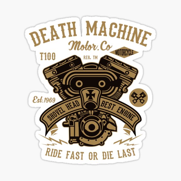 "COOL MOTORCYCLE ENGINE" Sticker for Sale by Super3 | Redbubble
