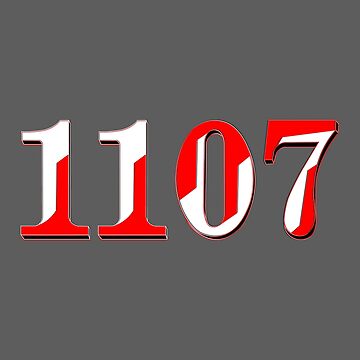 "number one 1 thousend one hundred and seven digit 1107 order sequence ...