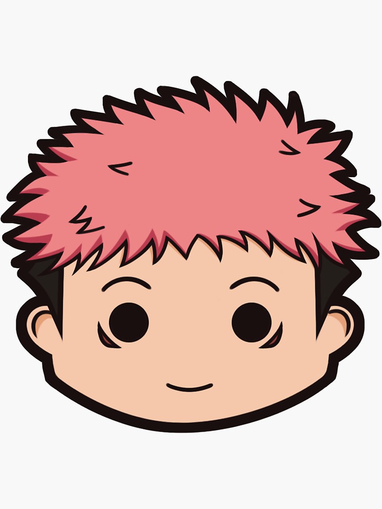 "Itadori Yuji (Chibi Head)" Sticker for Sale by Tej Dudani | Redbubble