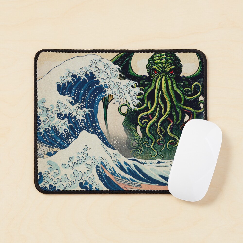 "Great Wave of Cthulhu" Sticker for Sale by rukaharuka | Redbubble