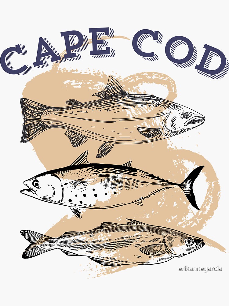 "Cape Cod Fish" Sticker for Sale by erikannegarcia | Redbubble
