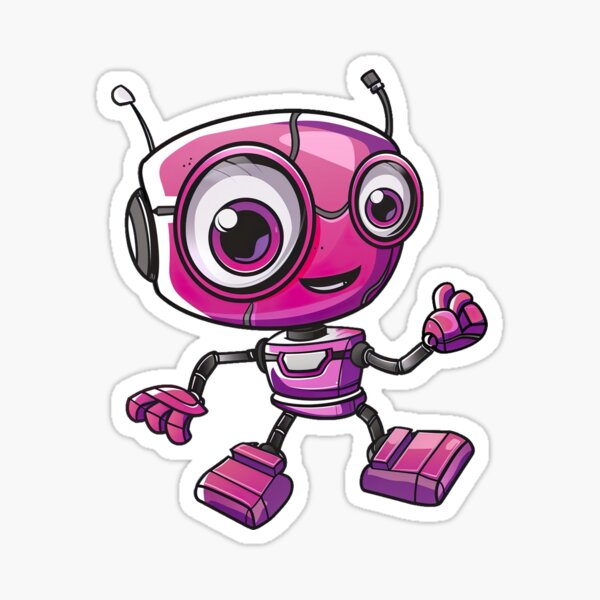 "cute robot v2" Sticker by Stickio | Redbubble