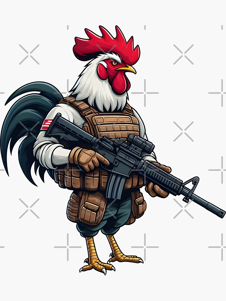 " Tactical Rooster" Sticker for Sale by RAWLIFEGRAPHIC | Redbubble