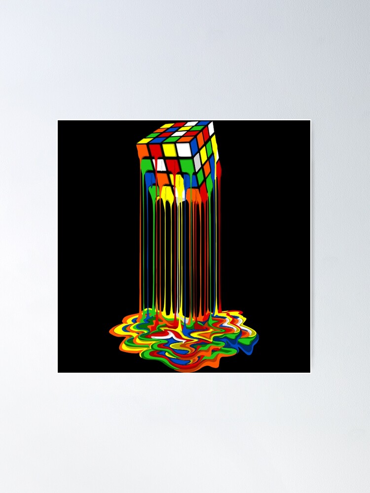 "Rainbow Abstraction melted rubix cube " Poster for Sale by Lydia ...