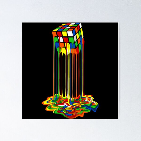 "Rainbow Abstraction melted rubix cube " Poster for Sale by Lydia ...