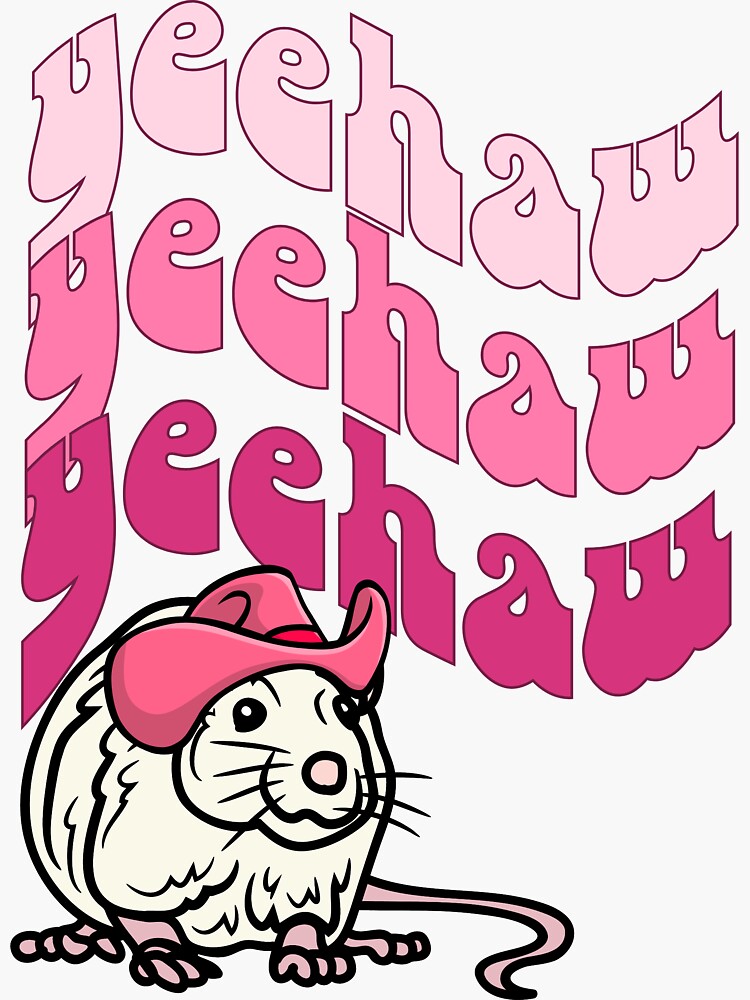 "Pink Pony Rat Club Yeehaw Cowboy" Sticker for Sale by FairRage | Redbubble