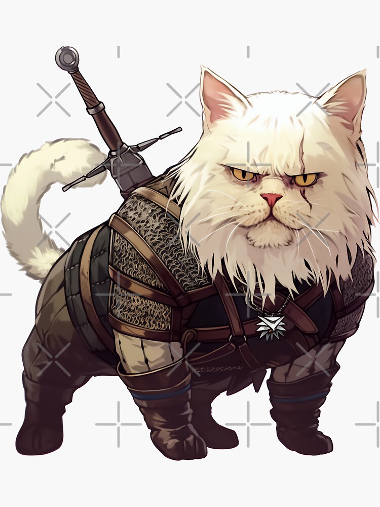 "Geralt Cat" Sticker for Sale by SchellStation | Redbubble