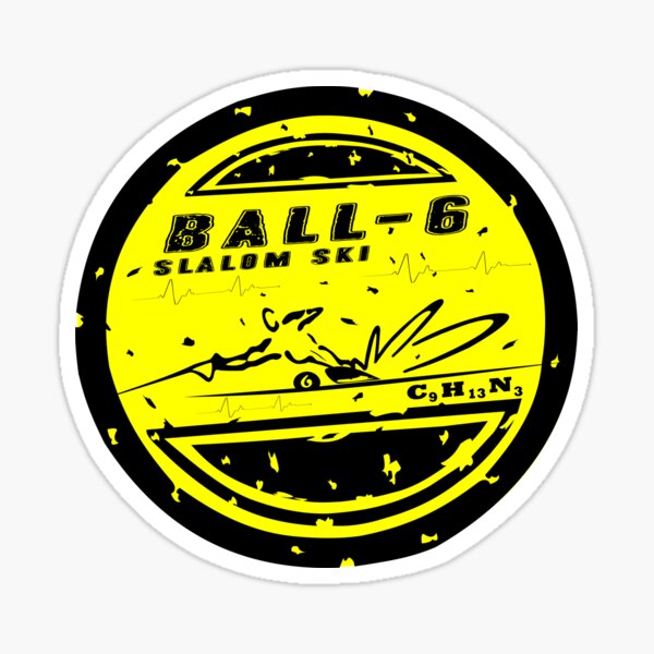 "Slalom Ski - Ball 6 GR8DZINE" Sticker by GR8DZINE | Redbubble