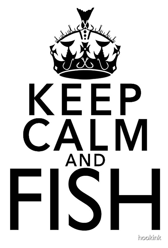 "keep calm and fish, stickers, decal " by hookink | Redbubble