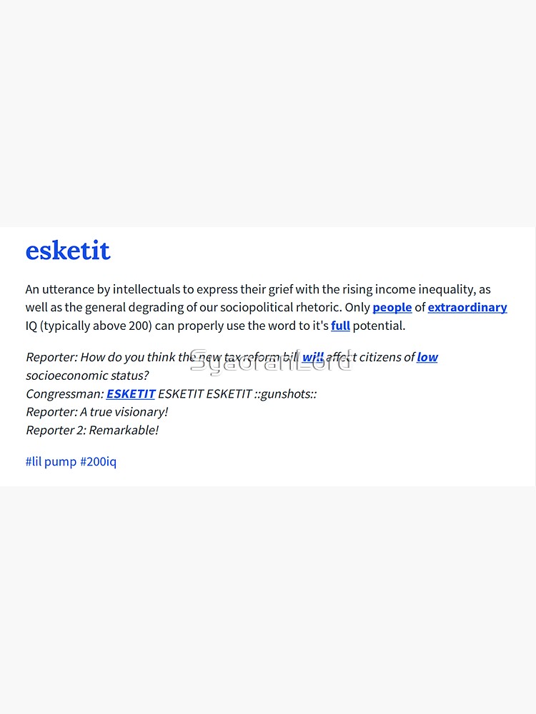 "Esketit" Sticker by SyaoranLord | Redbubble