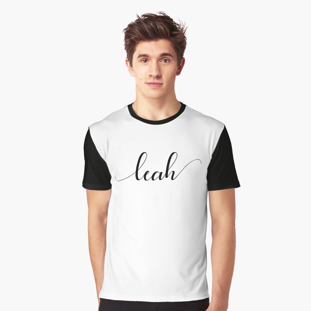 "Leah - Custom name on delicate black cursive font" Sticker for Sale by ...