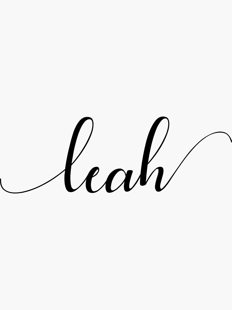"Leah - Custom name on delicate black cursive font" Sticker for Sale by ToTheLua | Redbubble