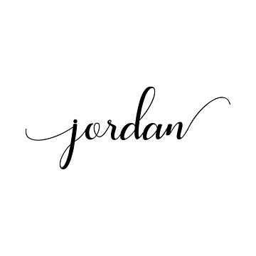 "Jordan - Custom name on delicate black cursive font" Sticker for Sale ...