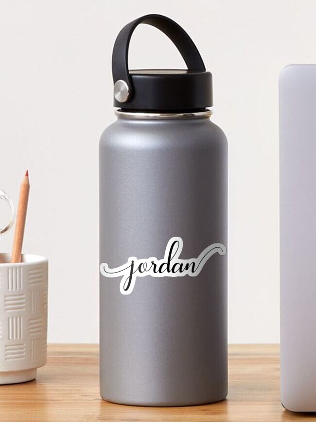 "Jordan - Custom name on delicate black cursive font" Sticker for Sale ...