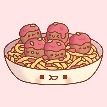 "Cute Spaghetti And Meatballs Pasta" Sticker for Sale by rustydoodle ...