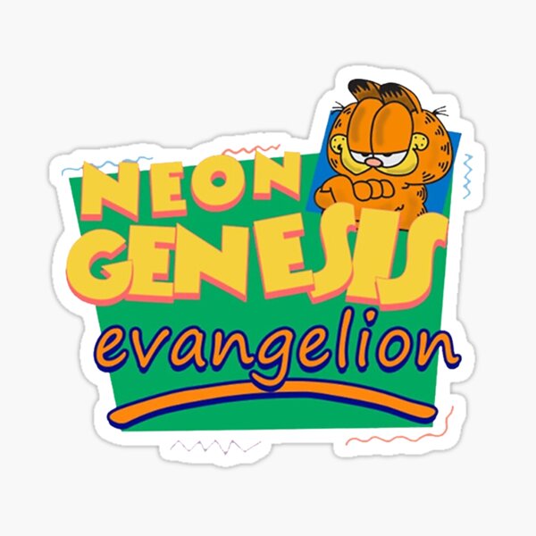 "Vintage Garfield Neon Genesis Evangelion 2024" Sticker for Sale by ...
