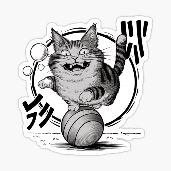 "Shocking Cat Meme" Sticker for Sale by kanokchanok kompa | Redbubble