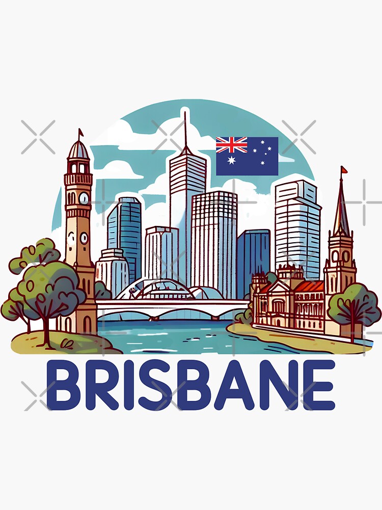 "Brisbane Australia " Sticker for Sale by WanderlustCoCo | Redbubble