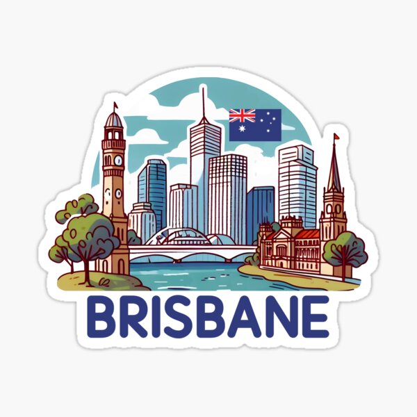 "Brisbane Australia " Sticker for Sale by WanderlustCoCo | Redbubble