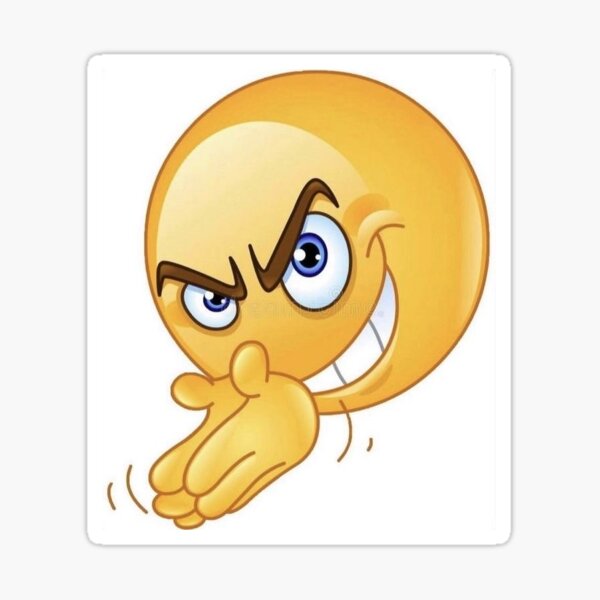 "Devious funny grin" Sticker for Sale by Totallynotalina | Redbubble