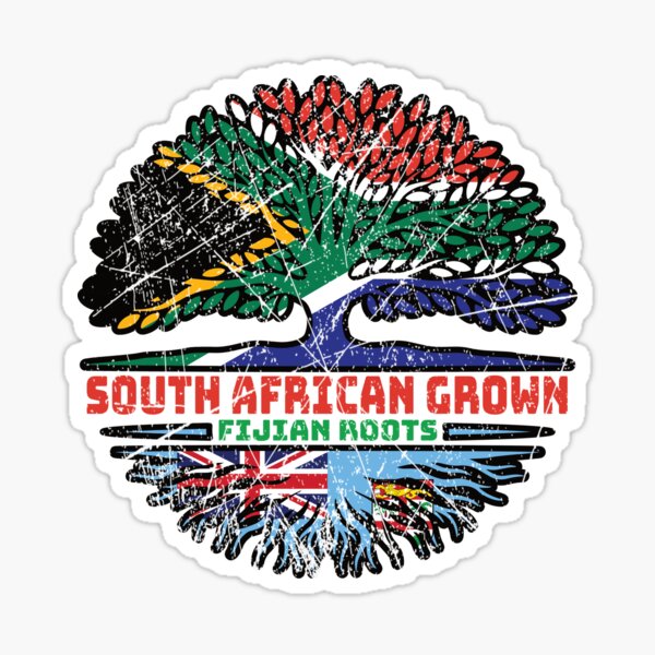 "Fiji Fijian South African South Africa Tree Roots Flag" Sticker for ...