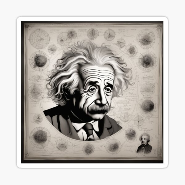 "Albert Einstein deep in thought " Sticker for Sale by cican-art ...