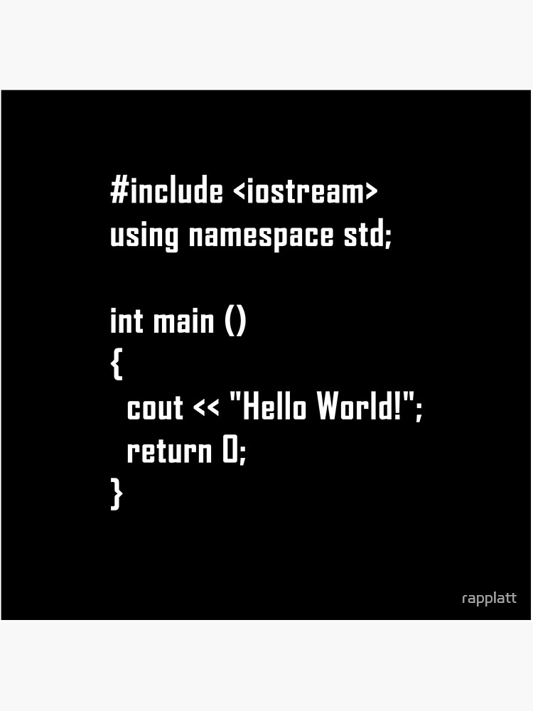 "Hello World! C++" Throw Pillow for Sale by rapplatt | Redbubble