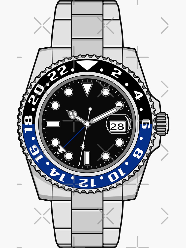 "Luxury GMT Wristwatch" Sticker for Sale by HSDESIGNS Shop | Redbubble