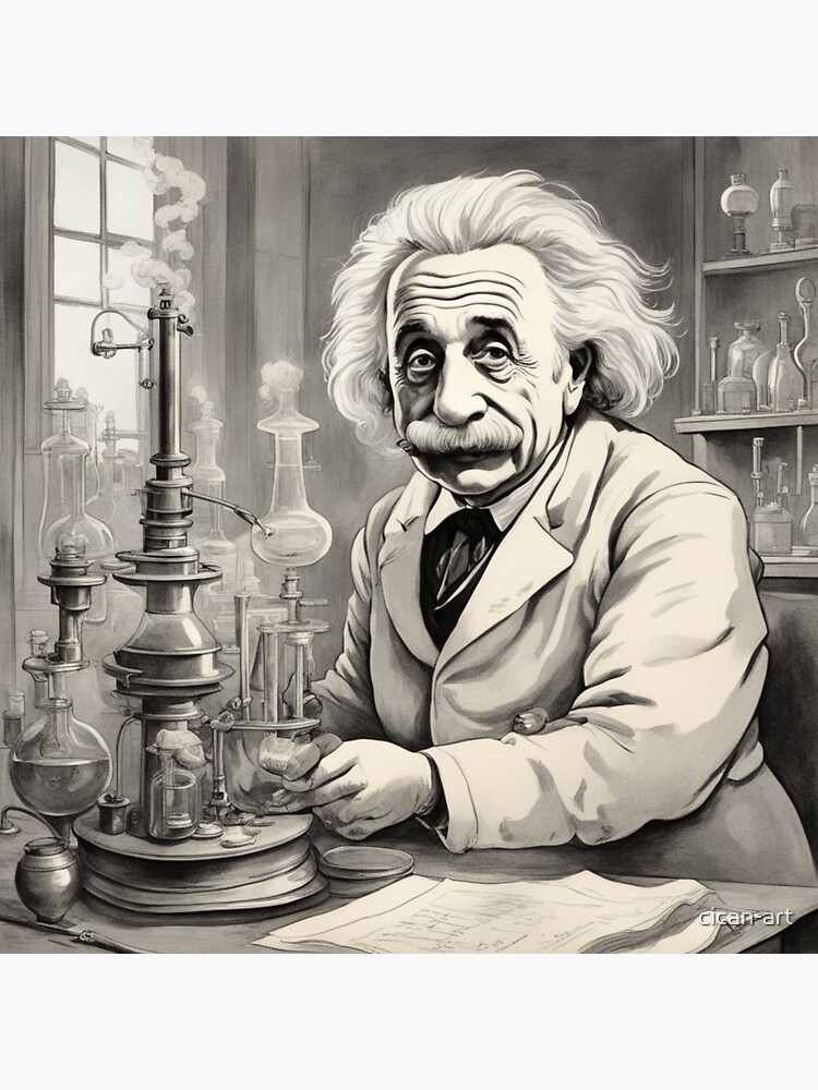 "Albert Einstein’s laboratory" Sticker for Sale by cican-art | Redbubble