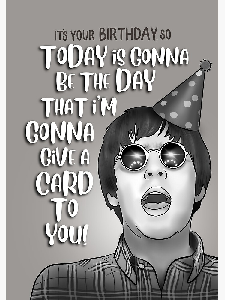 "Oasis Liam Gallagher Illustration Birthday Card" Greeting Card for ...