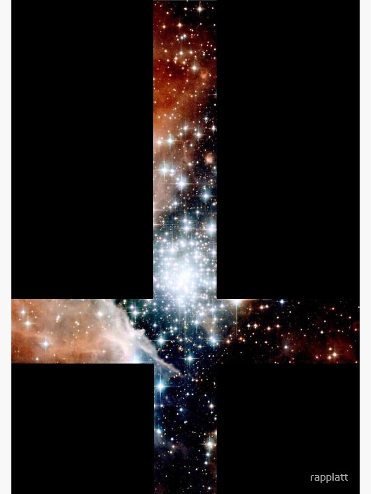"Red Galaxy Inverted Cross" Poster for Sale by rapplatt | Redbubble