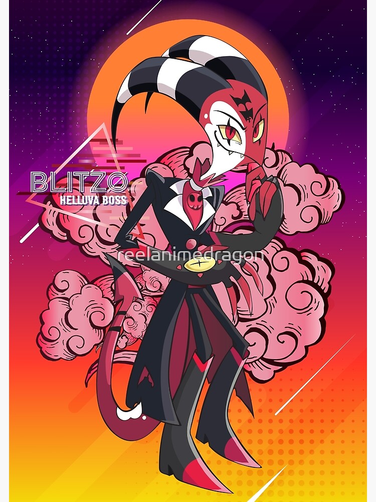 "Helluva Boss Retro Blitzø Evil Smile" Poster for Sale by ...