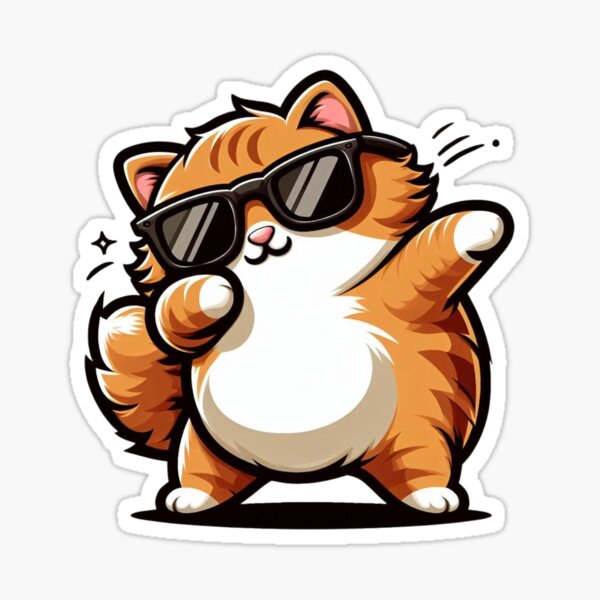 "Cat Dance - Cat lover" Sticker for Sale by FurbabiesArt2 | Redbubble