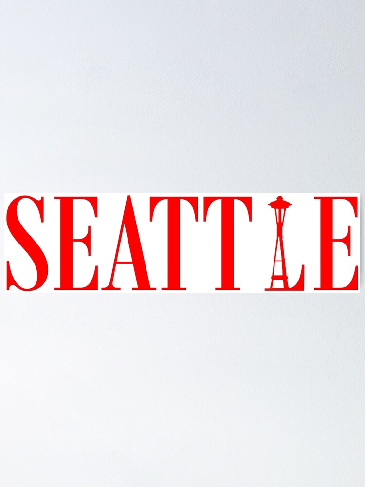 "SEATTLE - RED " Poster for Sale by NewAgeNostalgia | Redbubble