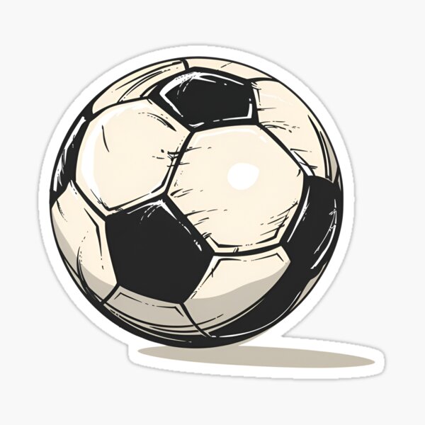 "Cartoon Style Soccer Ball Stickers, Logo, Illustration, Wall arts, Art ...